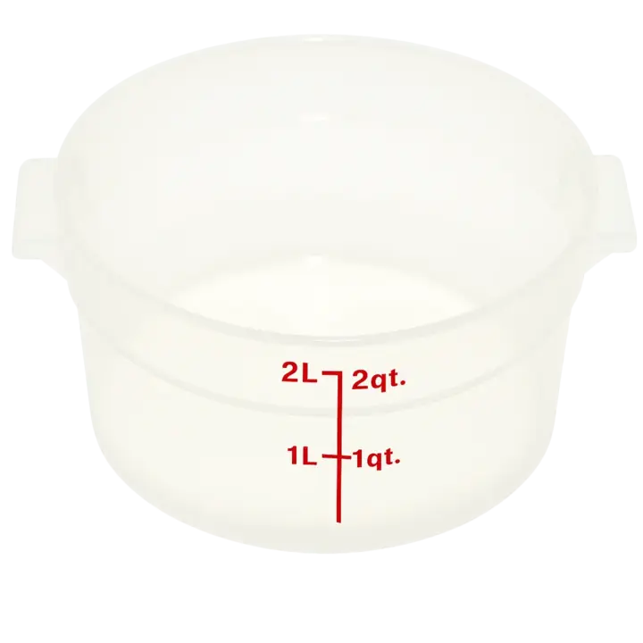 2 Qt Translucent Round Food Storage Container with Handles